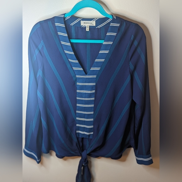 Monteau | Tops | Monteau V Neck Blouse | Poshmark